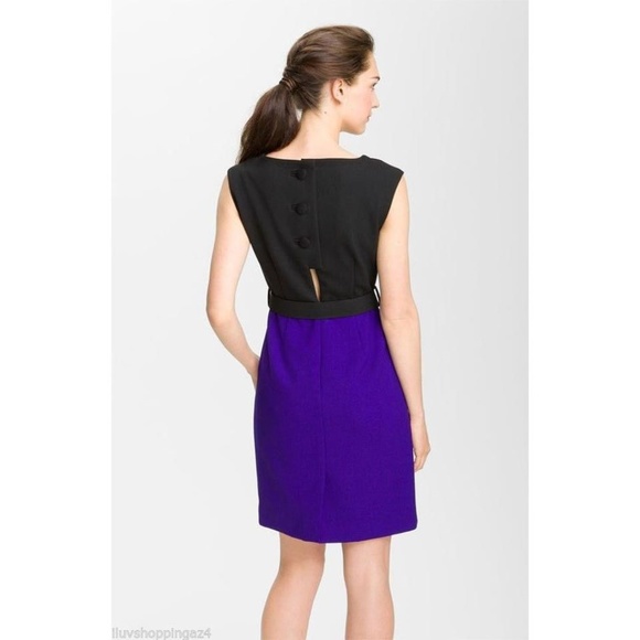 Milly of New York | Dresses | New Milly Colorblock Purple Black Sheath ...